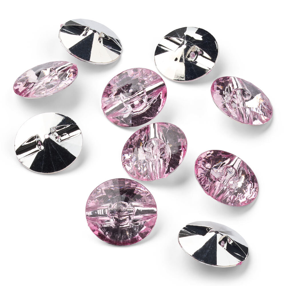 LindeHobby Boutons Cristal, Rose, 20 mm, 10 pcs - Achetez pas cher ici