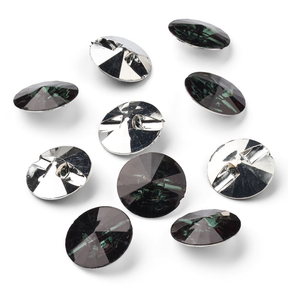 LindeHobby Boutons Cristal, Noir, 20 mm, 10 pcs - Achetez pas cher ici